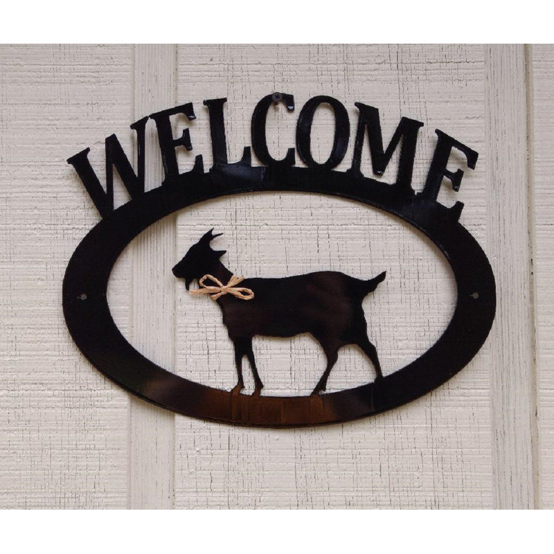Red Barrel Studio® Fultonham Goat Metal Welcome Sign | Wayfair.ca