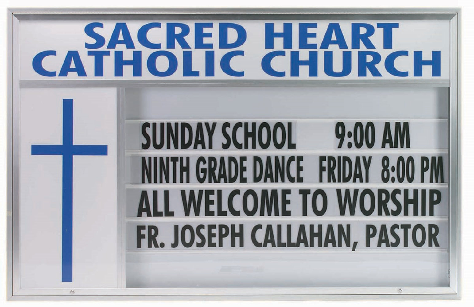 AARCO 84 Marquee One Illuminated Single Sided Changeable Sign System aarco-84-marquee-one-illuminated-single-sided-changeable-sign-system
