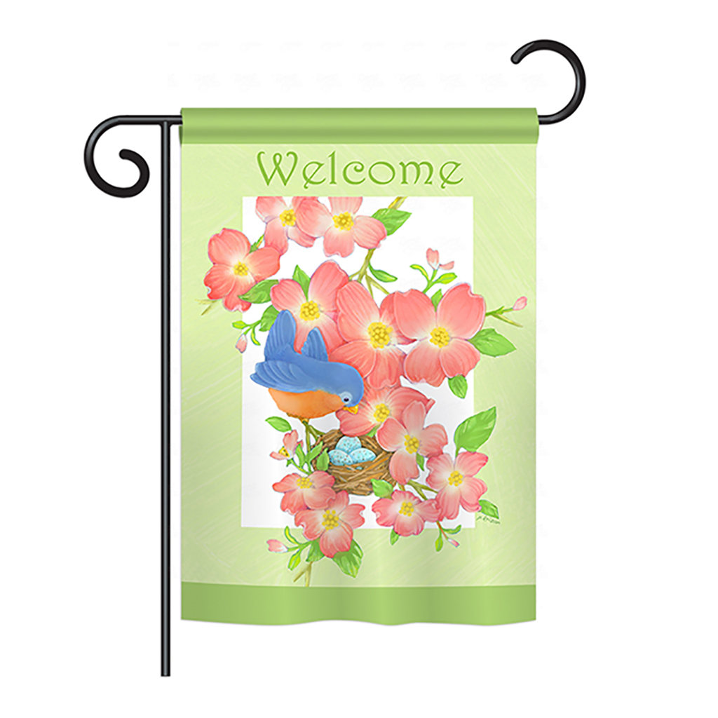 Breeze Decor Blue Bird Welcome 2-Sided Polyester House Flag | Wayfair