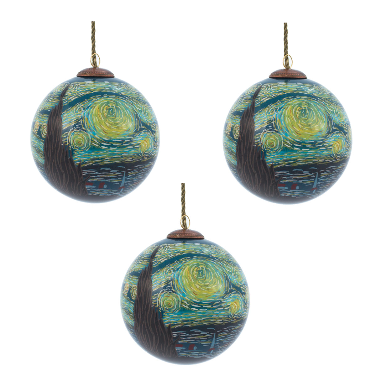 La Pastiche Starry Night Ball Ornament | Wayfair
