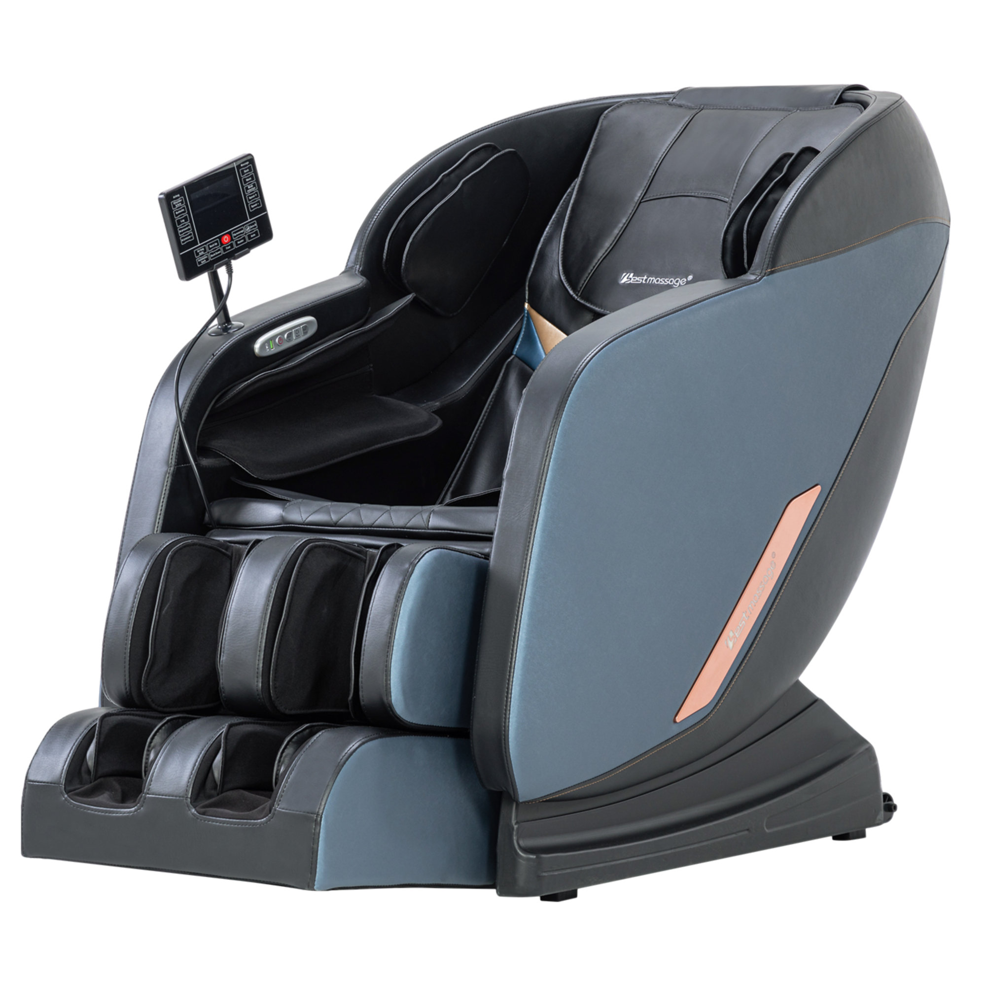 Inbox Zero Faux Leather Power Reclining Heated Massage Chair | Wayfair