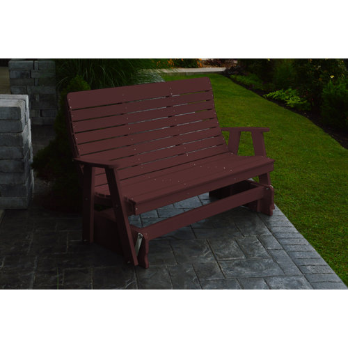 A&L Furniture Outdoor Gliding Plastic Bench & Reviews | Wayfair