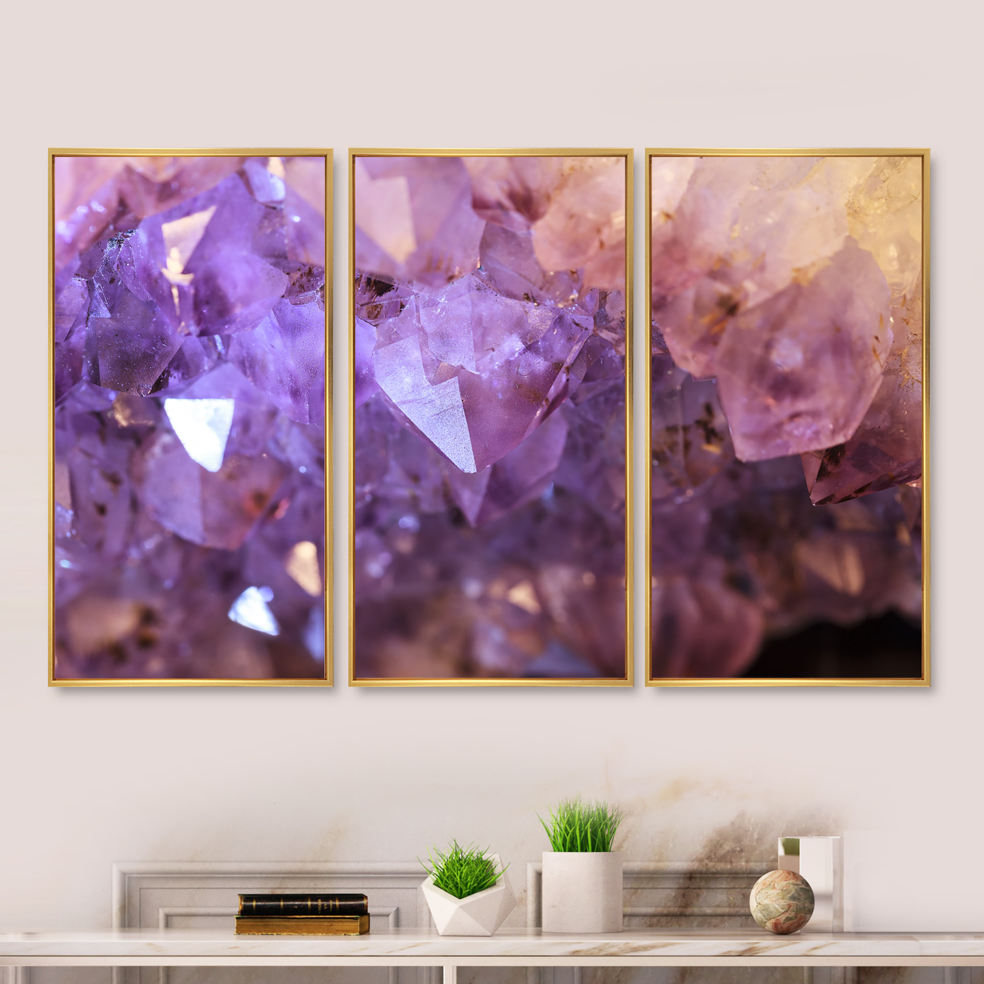 Mercer41 Purple White Natural Amethyst Geode Purple White Natural ...