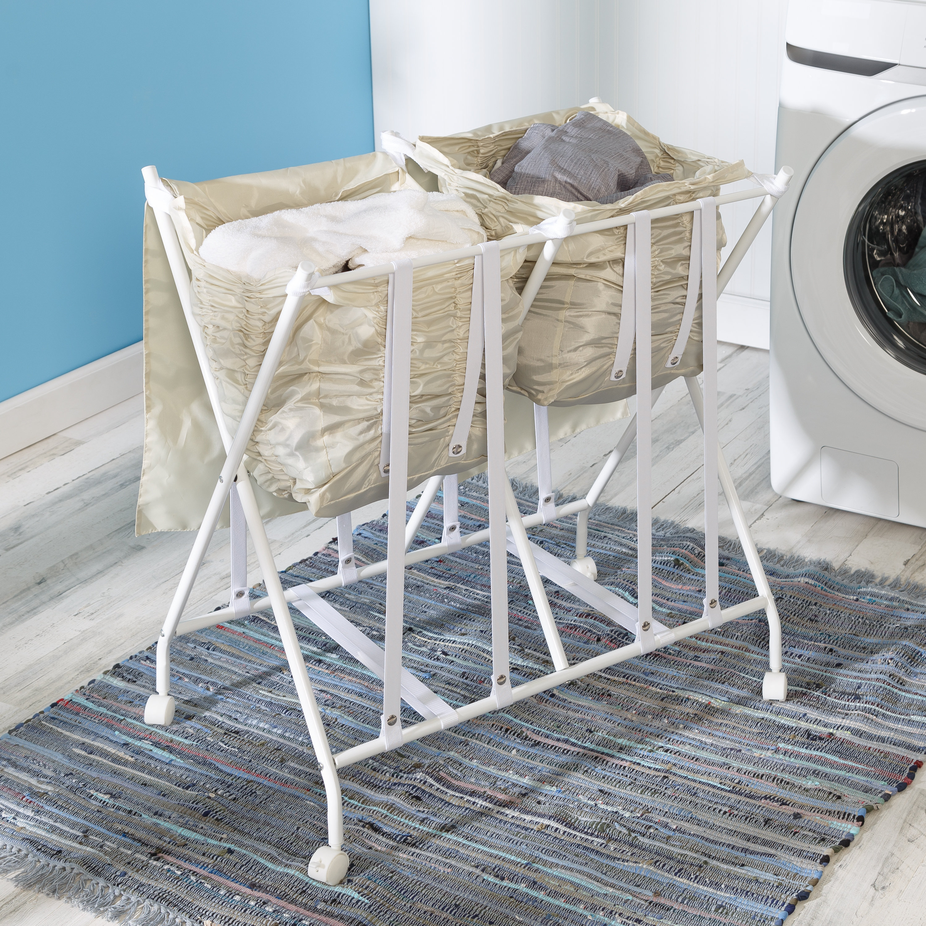Rebrilliant Double Sorter Rolling Bounce Back Hamper & Reviews | Wayfair
