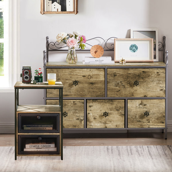 Williston Forge 2 Piece Dresser Set 5 Drawer Dresser And Nightstand Set ...