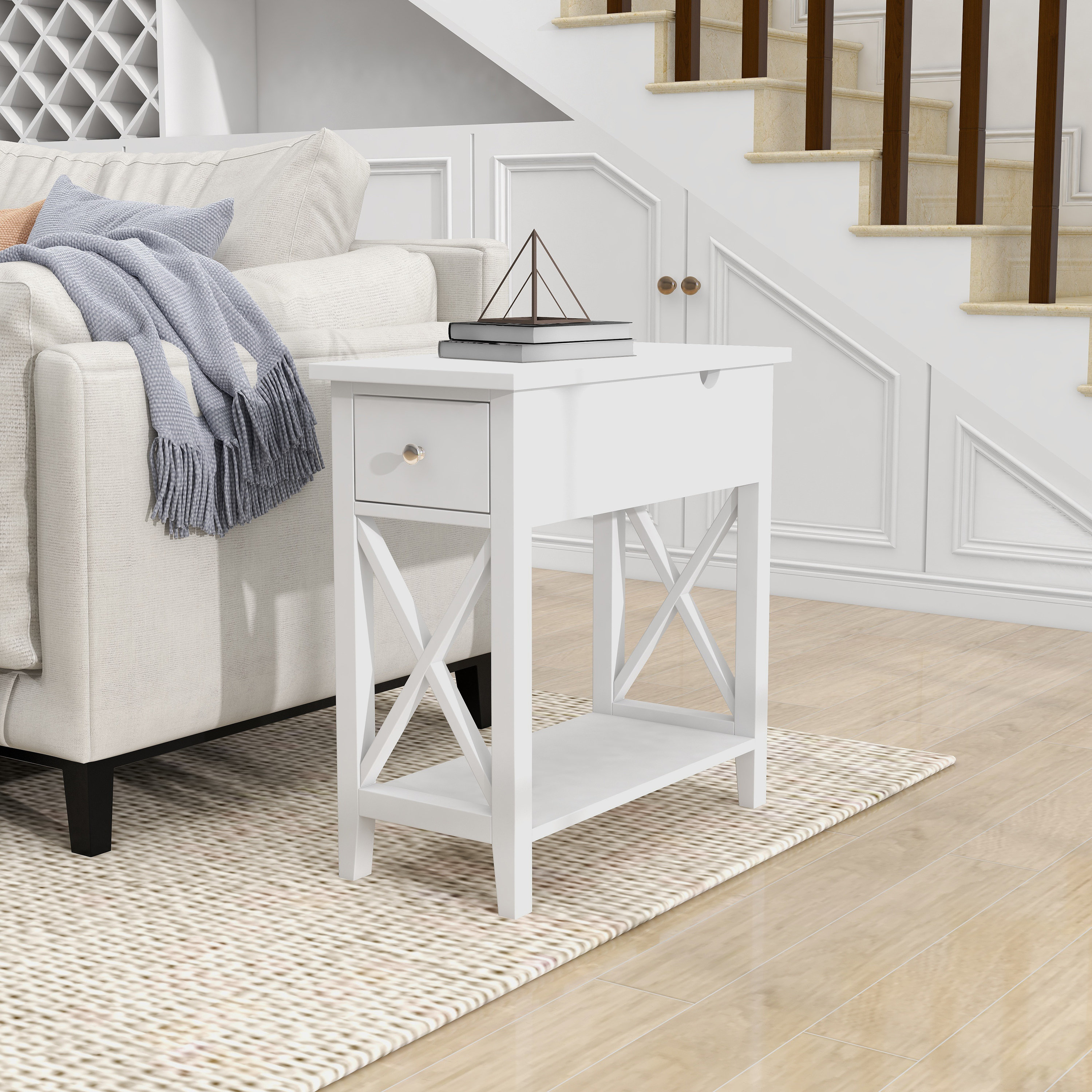 Longshore Tides Mooneyham 24'' Tall Tray Top End Table with Storage ...