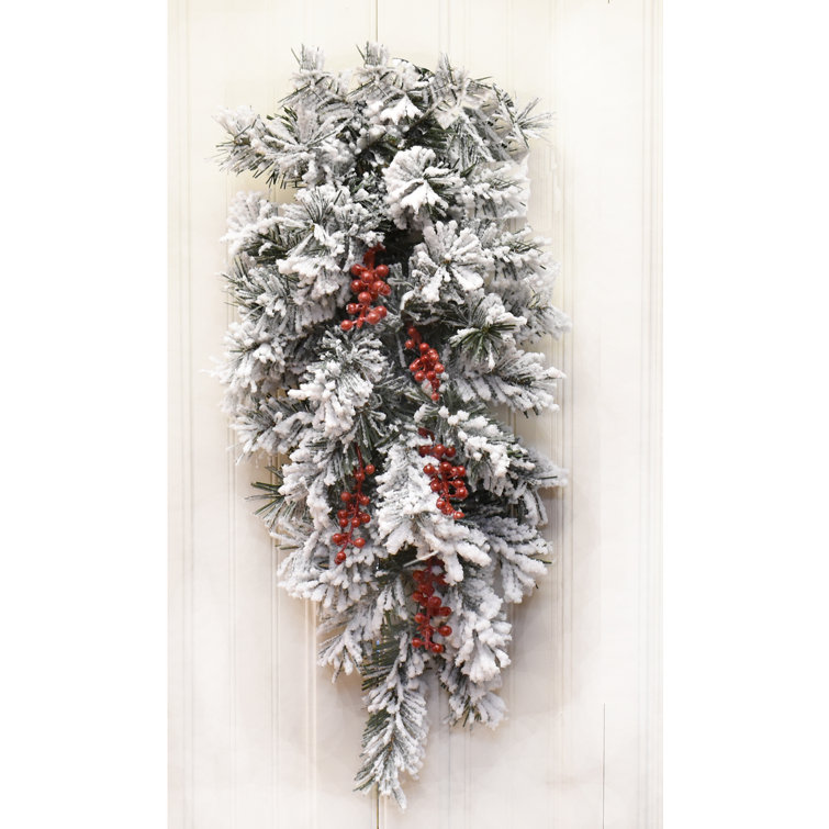 The Holiday Aisle® Winter Snow Flocked Swag & Reviews | Wayfair