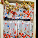 August Grove® Baber Floral Tailored Kitchen Curtain in Poppy Red ...
