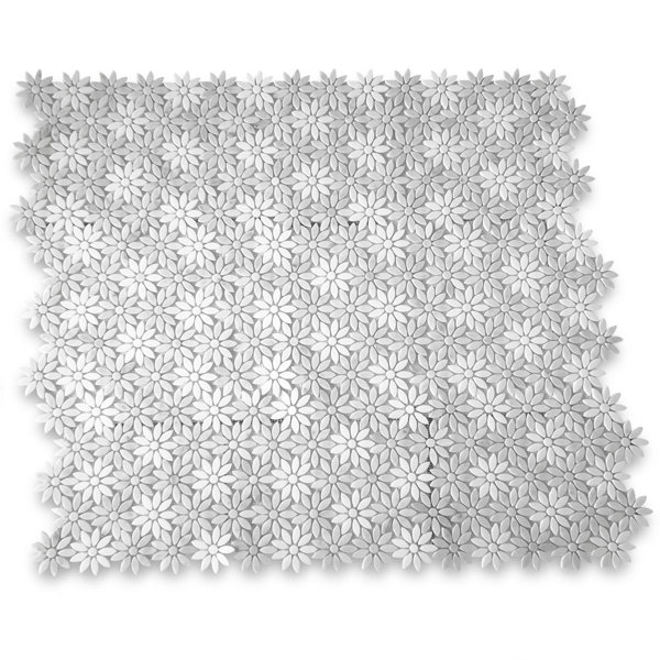 Marble Online Carrara White Marble Mix Thassos Marble Daisy Flower ...