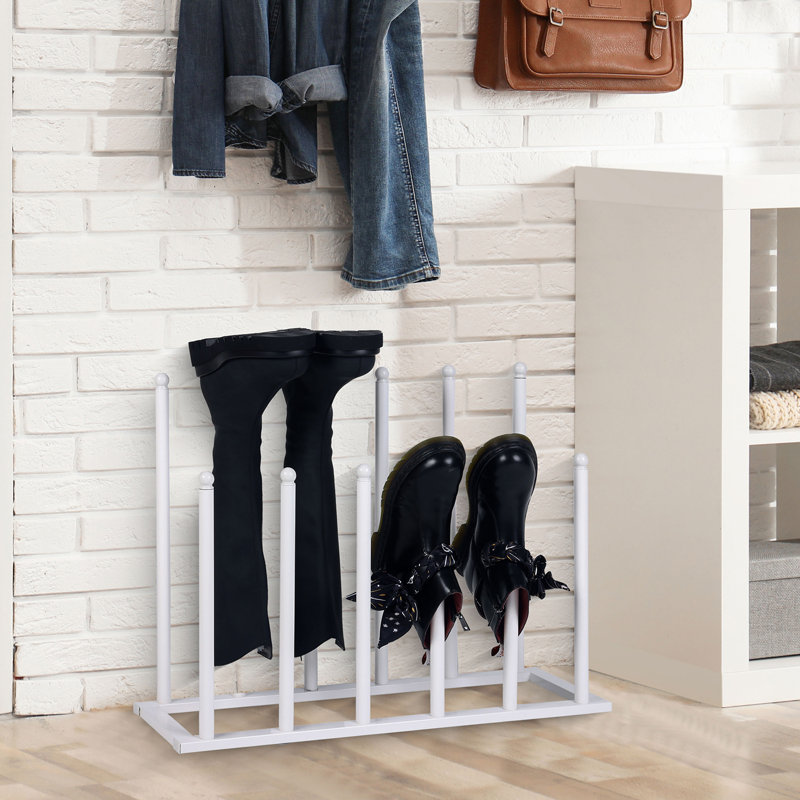 Ebern Designs 6 Pair Metal Boot Shoe Rack | Wayfair