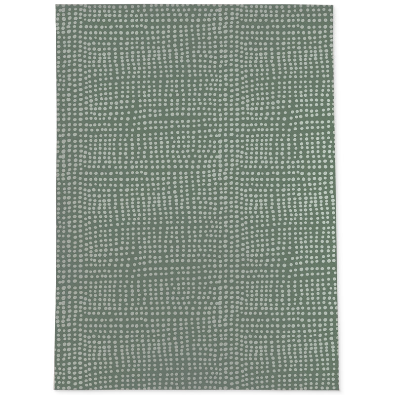 Ebern Designs Power Loom Sage/Green Indoor/Outdoor Rug | Wayfair