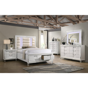 Rosdorf Park Bridgnorth King Storage 3PC Bedroom Set In White | Wayfair
