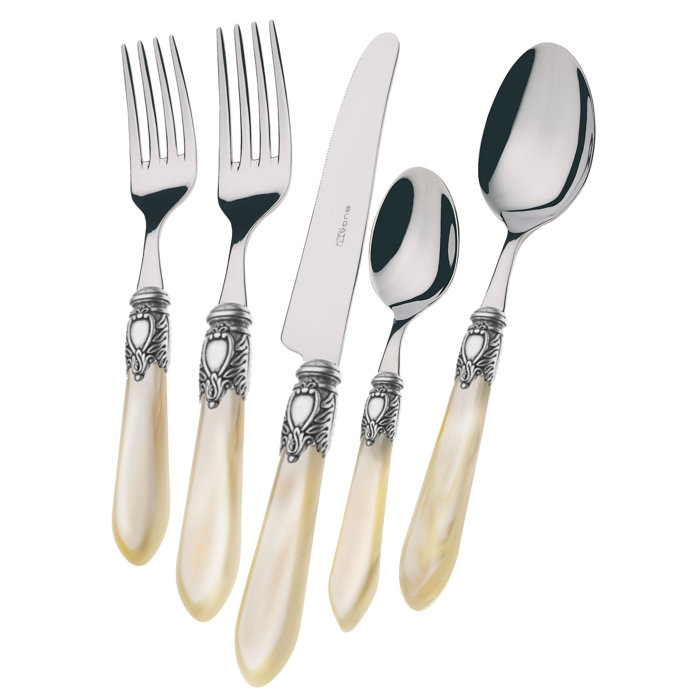 Bugatti Italy Oxford 5 Piece 18/10 Stainless Steel Flatware Set ...