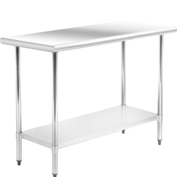 BestOffice 24.03'' W Stainless Steel Adjustable Work Table Undershelf ...