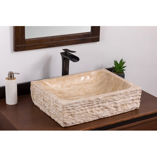 Laguna Marble Rustic Stone Rectangular Vessel Bathroom Sink & Reviews ...