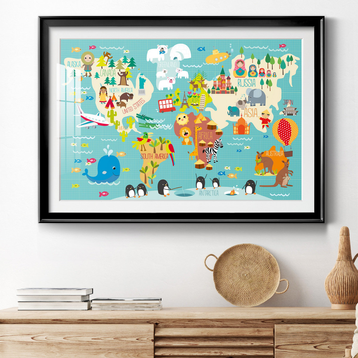 Zoomie Kids Children's World Map - Picture Frame Graphic Art | Wayfair