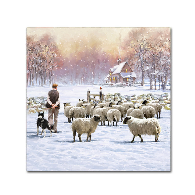Trademark Art 'Sheep Shepherd' Print on Canvas & Reviews | Wayfair