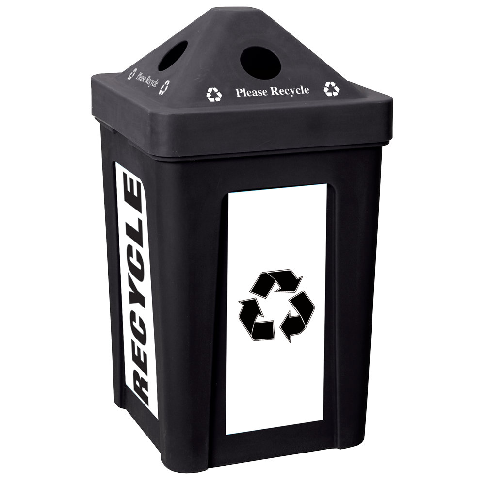 Iowa Rotocast Plastics Pyramid Lid 48 Gallon Recycle Bin | Wayfair