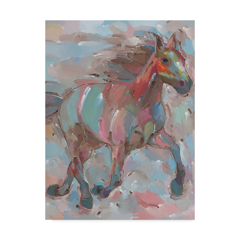 Trademark Art 'Happy Hooves' Acrylic Painting Print on Wrapped Canvas ...