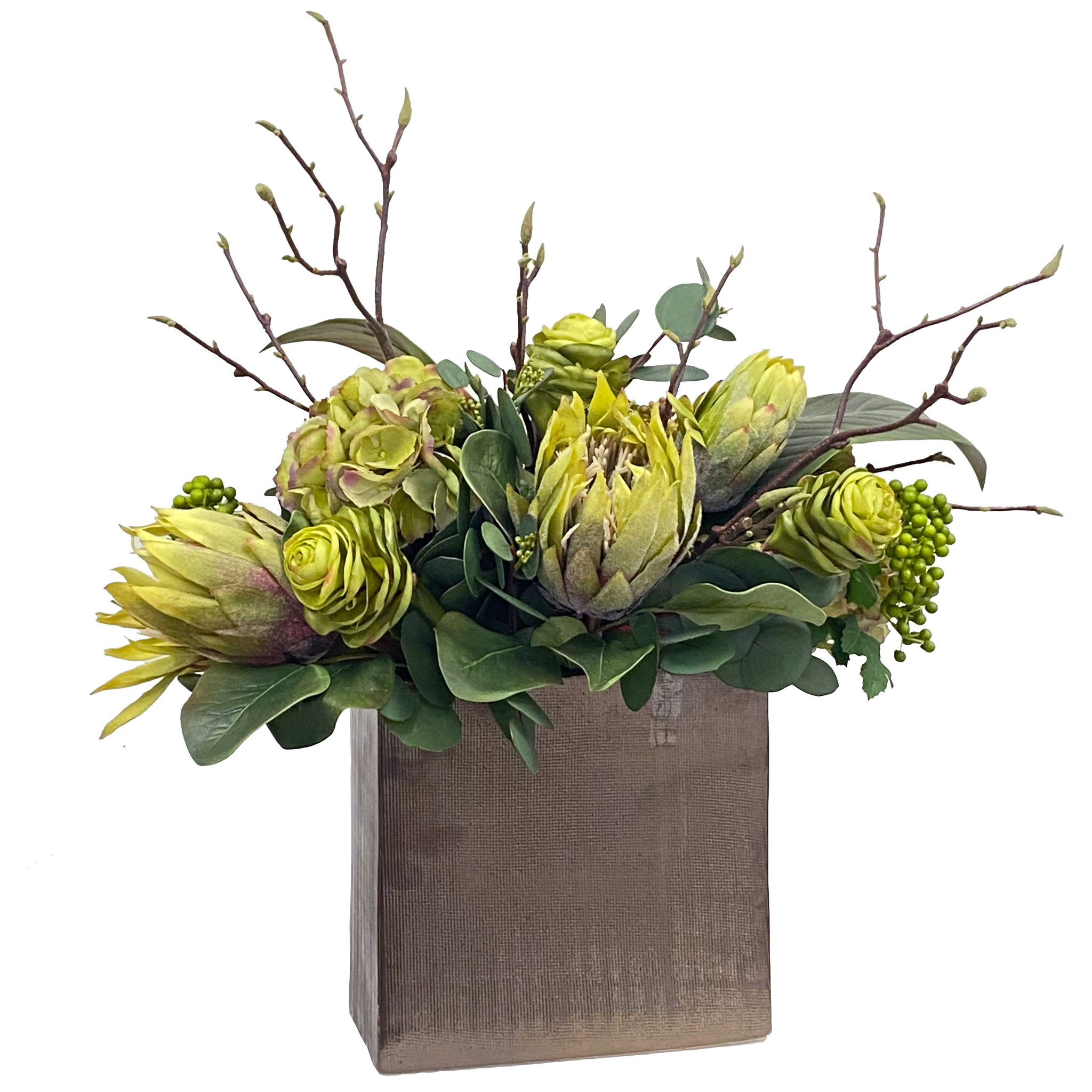 Winward Silks Protea Centerpiece in Vase | Wayfair
