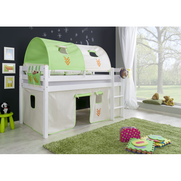 Zoomie Kids Giordano European Single (90 X 200Cm) Solid Wood Loft Bed ...