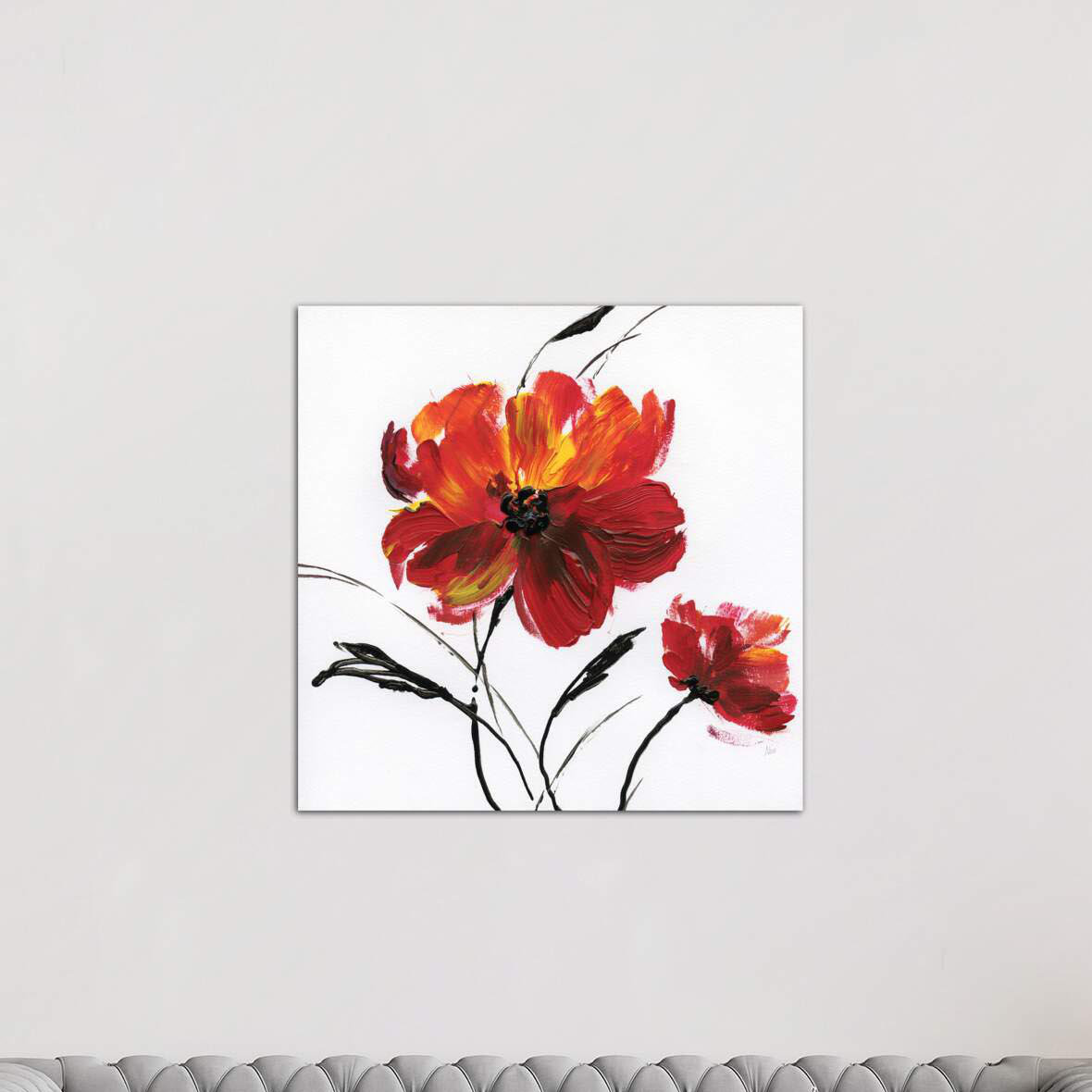 East Urban Home Red Poppy Splash III by Nan - Painting | Wayfair