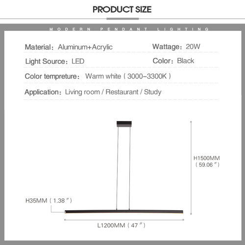 Corrigan Studio® Capra 1 - Light Kitchen Island Linear LED Pendant ...