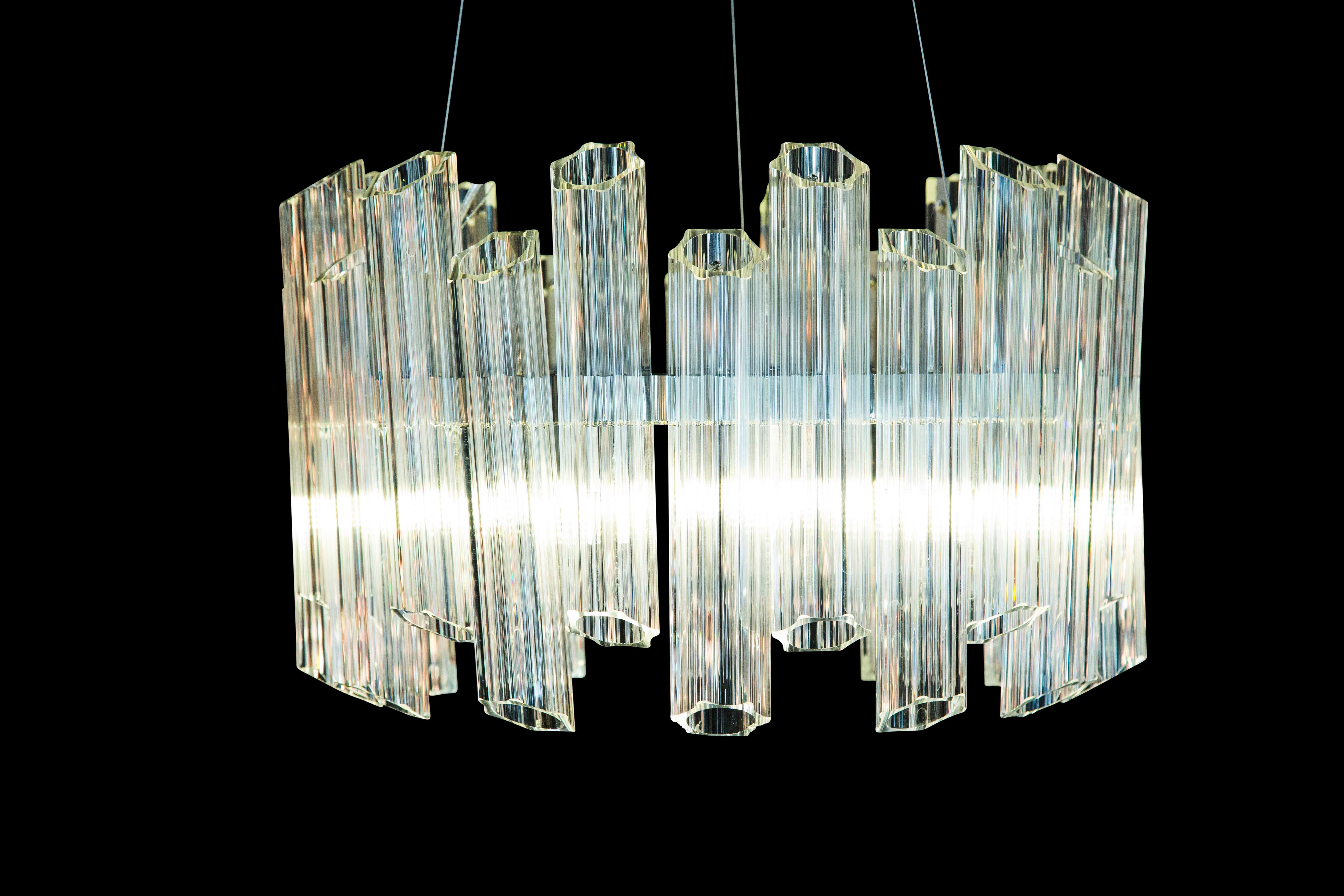 Michael Amini Octavious 6 - Light Glass Dimmable Drum Chandelier | Wayfair