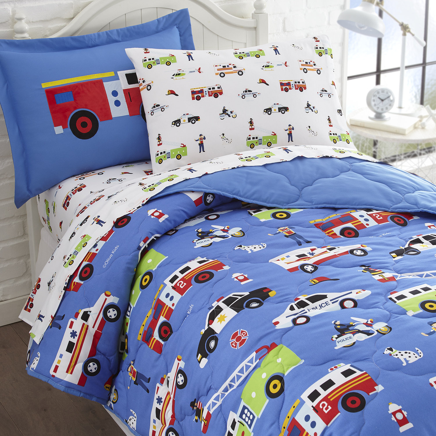 Wildkin Heroes Blue Microfiber Comforter Set & Reviews | Wayfair