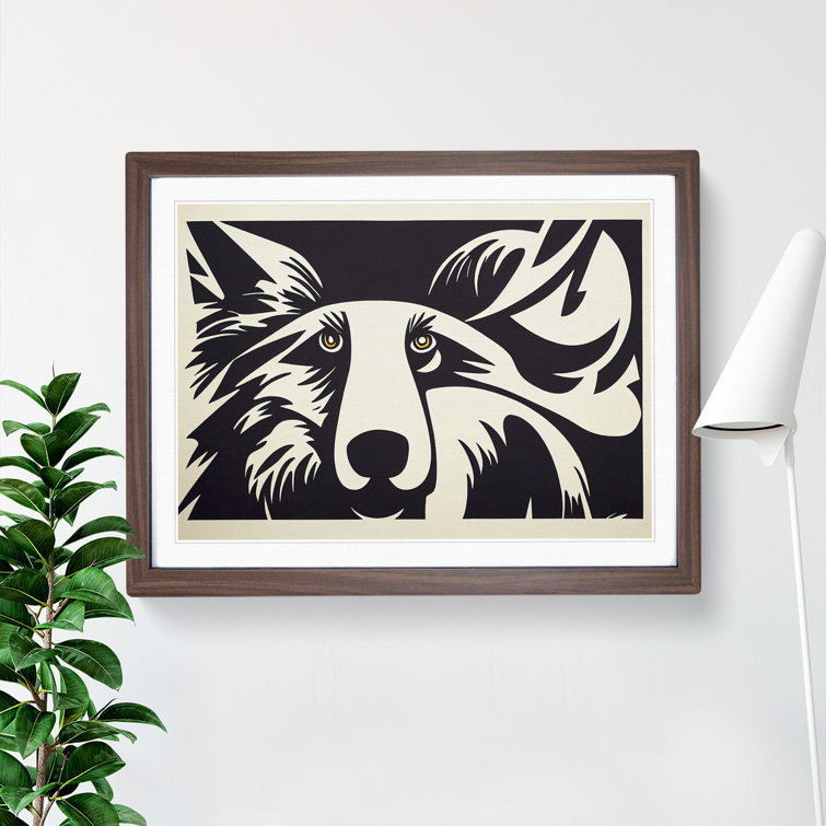 Alpen Home XH1022-603X An Engaging Wolf - Picture Frame Painting ...