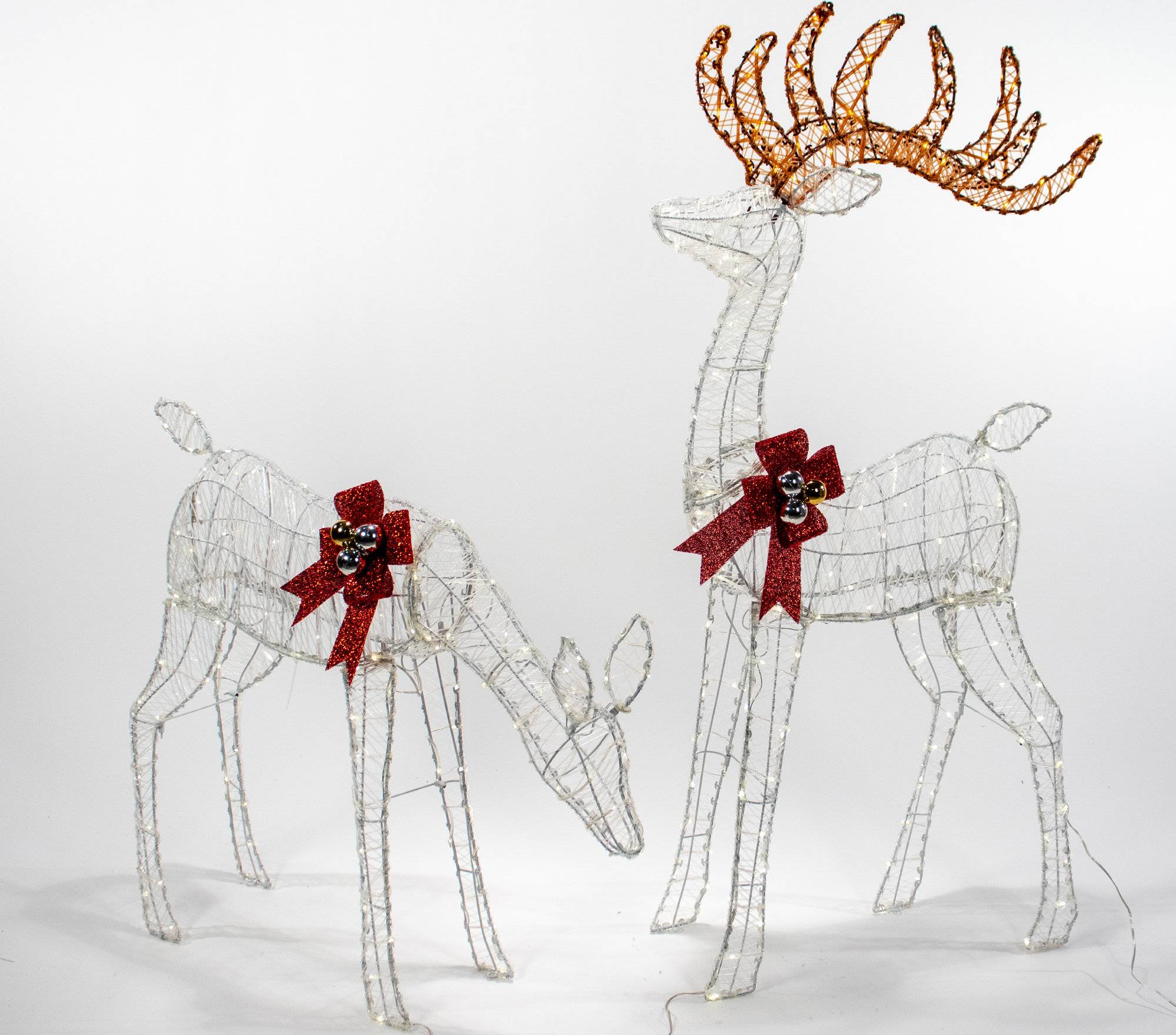 The Holiday Aisle® 2 Piece Flex Micro LED Deer Lighted Display Set ...