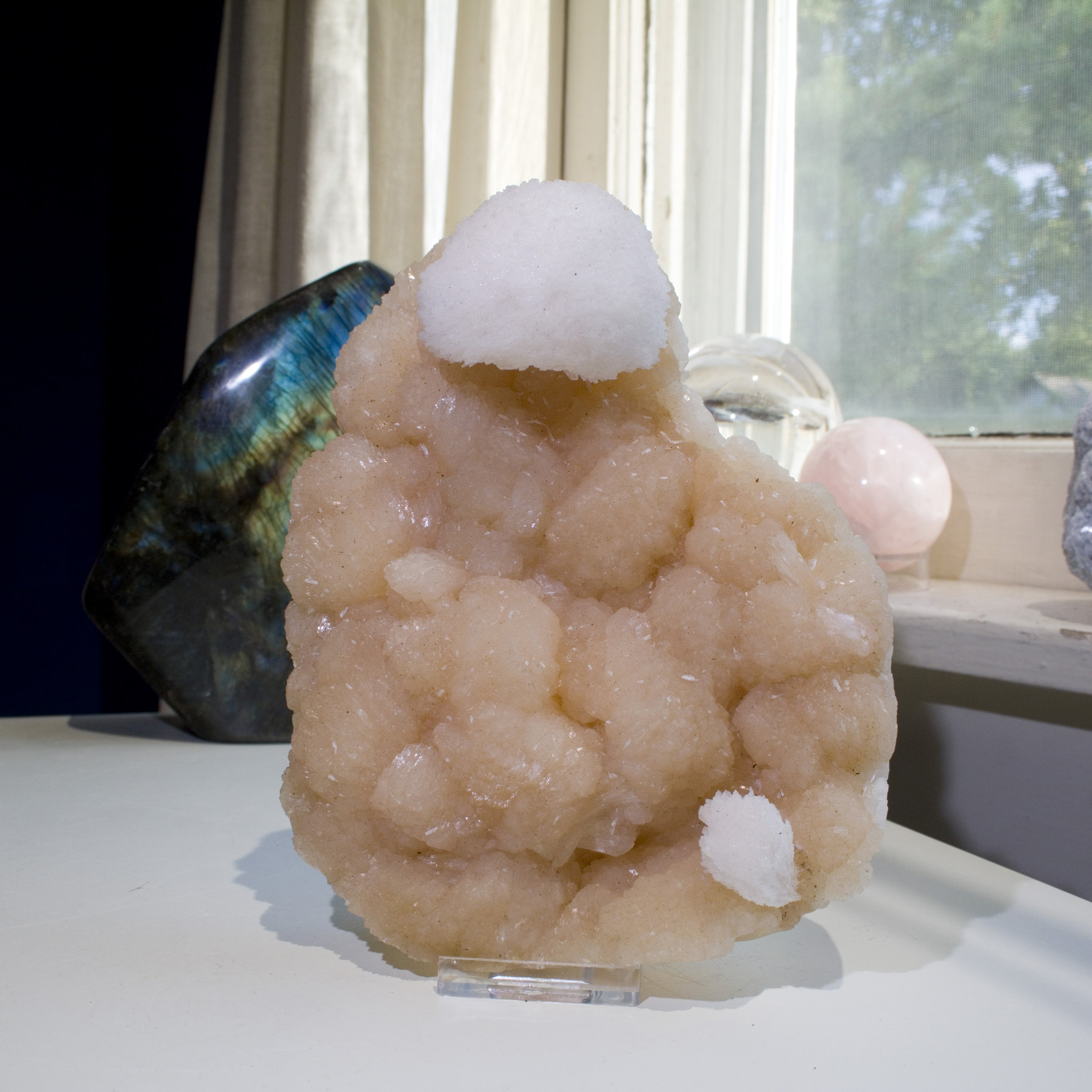 Studio Mineralia Scolecite on Pink Stilbite Crystal | Wayfair