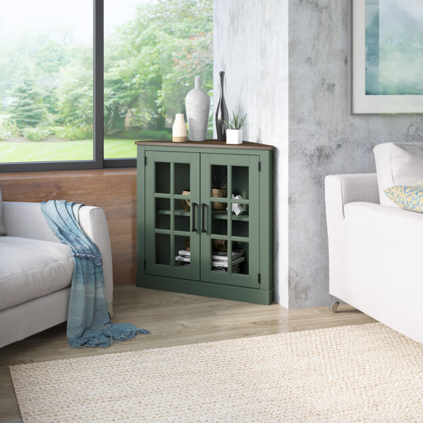 Laurel Foundry Modern Farmhouse Buffet décoratif de coin en bois massif ...