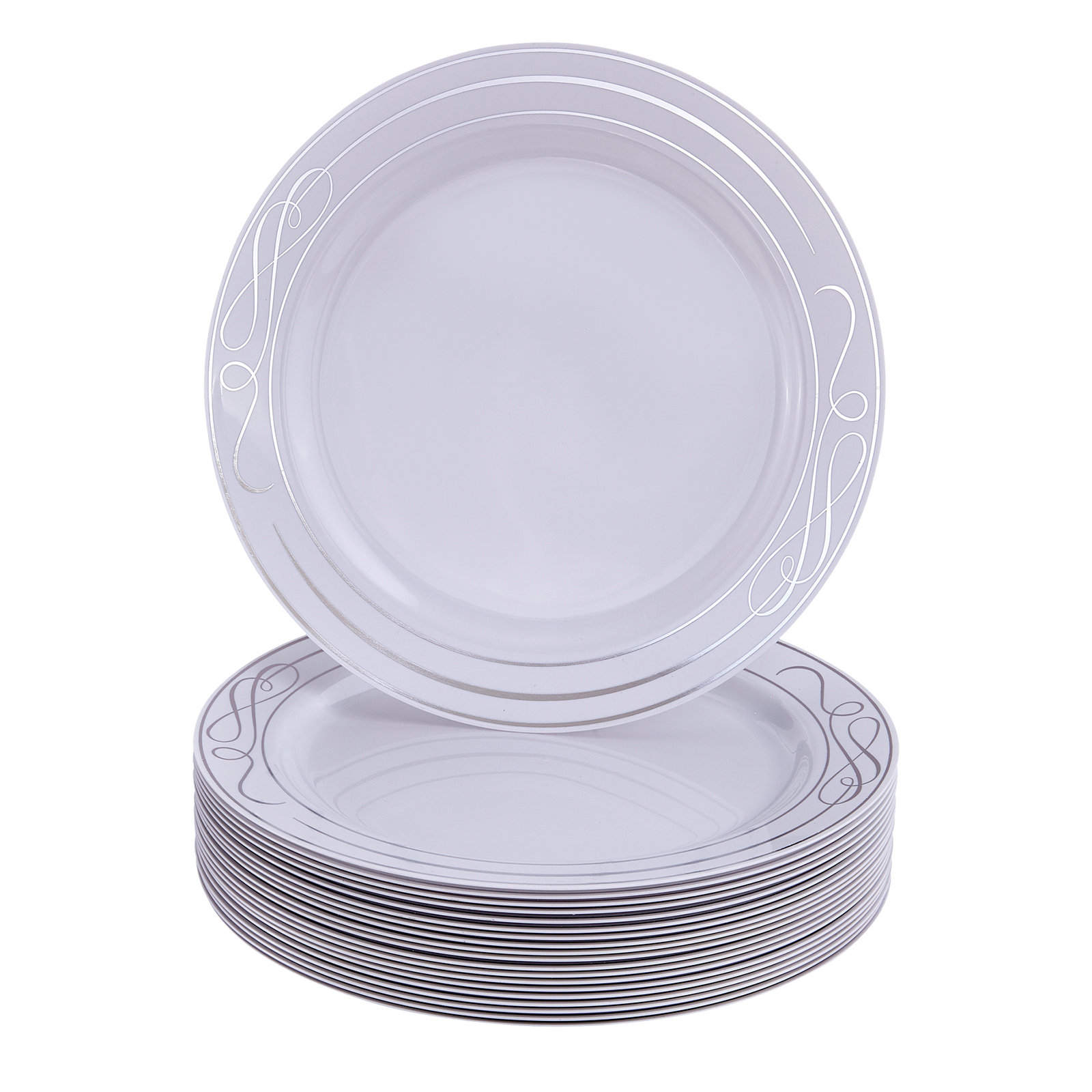 Silver Spoons Bella Heavy Weight Plastic Disposable Appetizer Plate ...