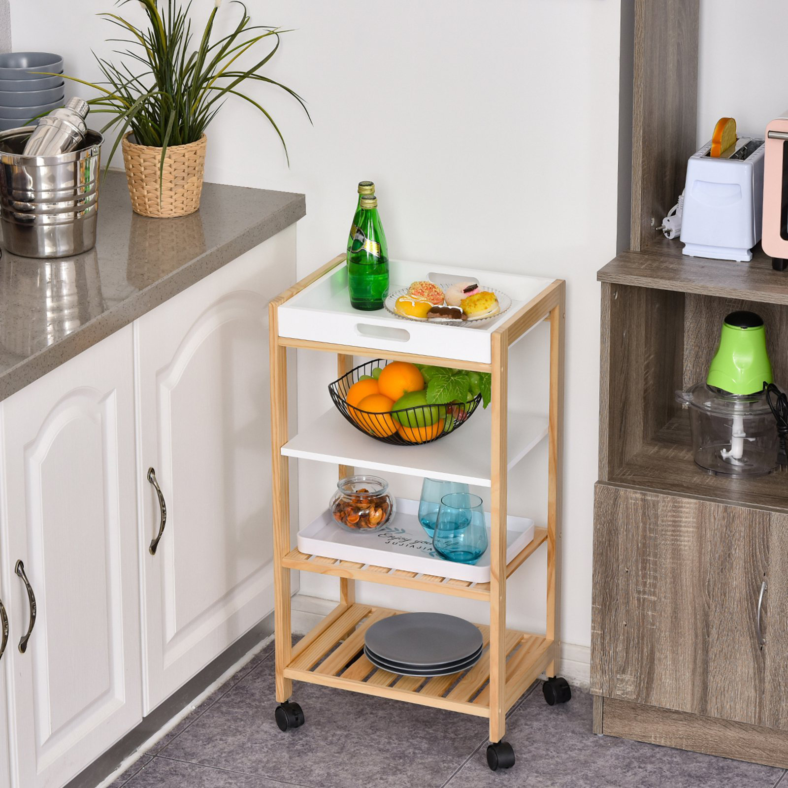 17 Stories Gramm 40Cm Wide Rolling Kitchen Trolley | Wayfair.co.uk