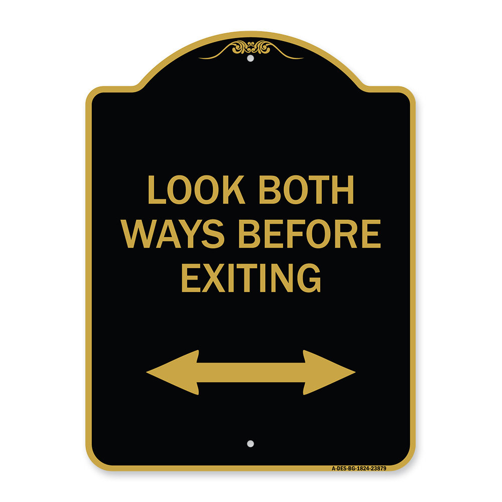 Signmission Designer Series Sign - Look Both Ways Before Exiting (With ...