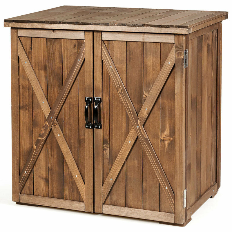 FORCLOVER Outdoor Solid Wood Cabinet & Reviews | Wayfair