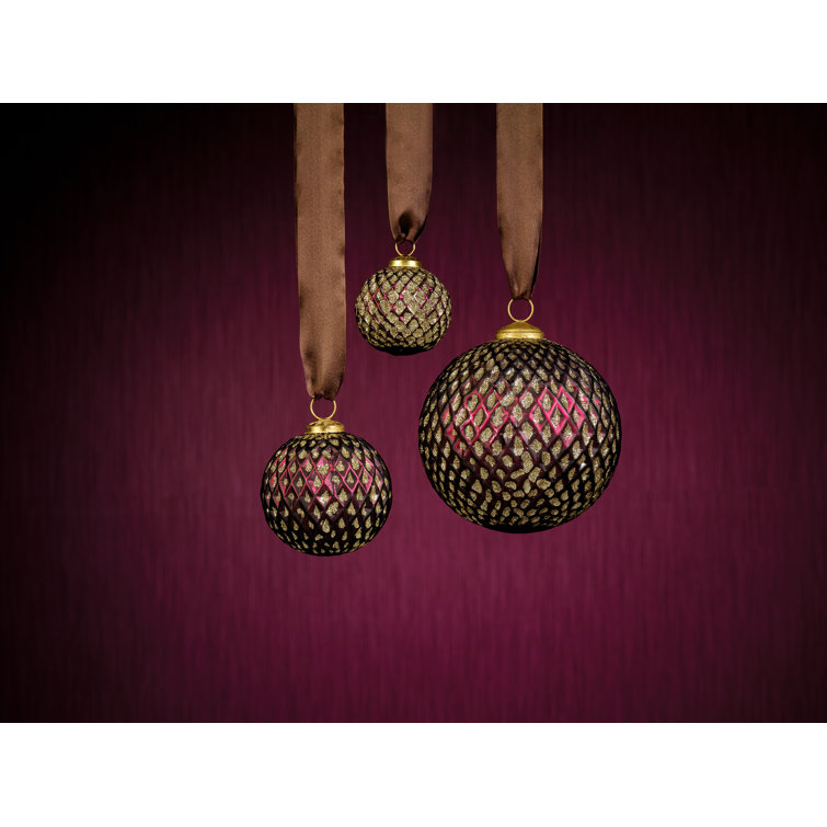 The Holiday Aisle® Beehive Set of 2 Ball Ornament | Wayfair