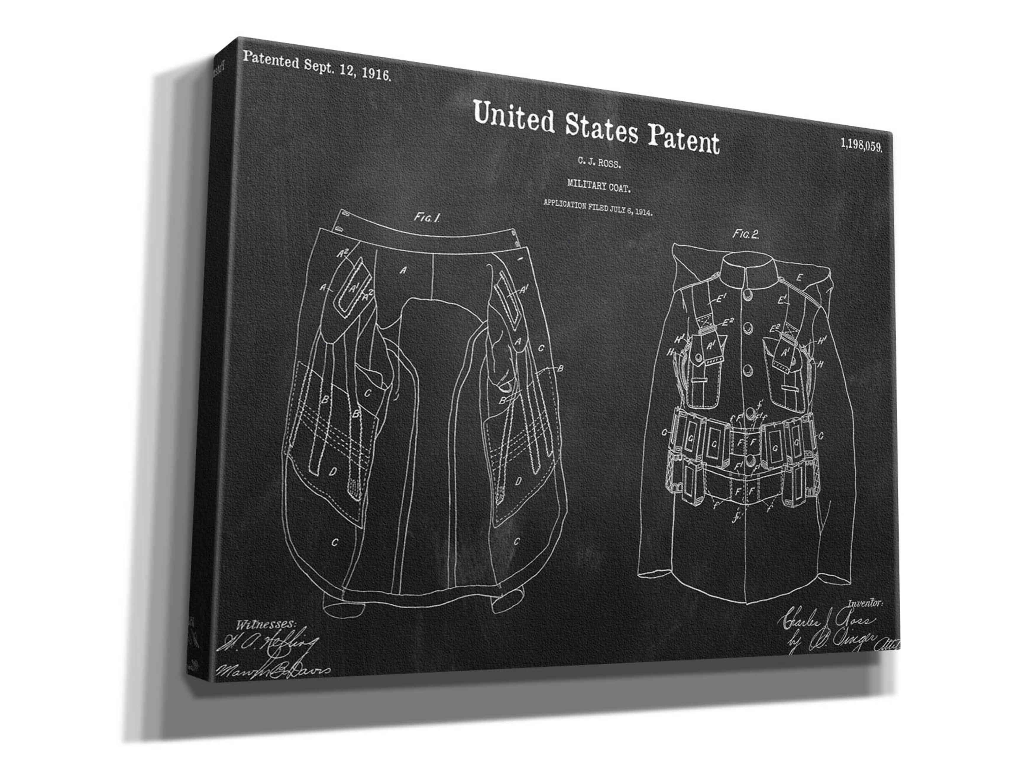 Williston Forge Military Coat Blueprint Patent Chalkboard by Official ...
