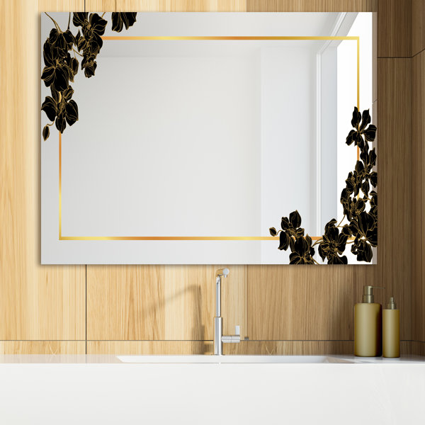 East Urban Home Botanical Obsidian Vanity Mirror | Wayfair