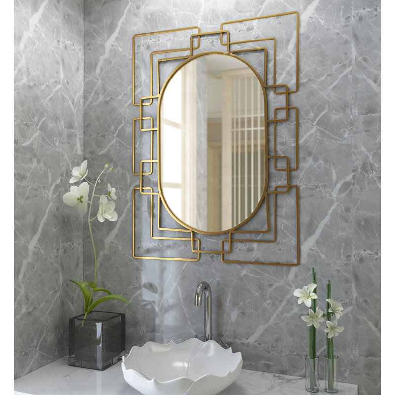 Mercer41 Mikula Rectangle Metal Wall Mirror & Reviews | Wayfair