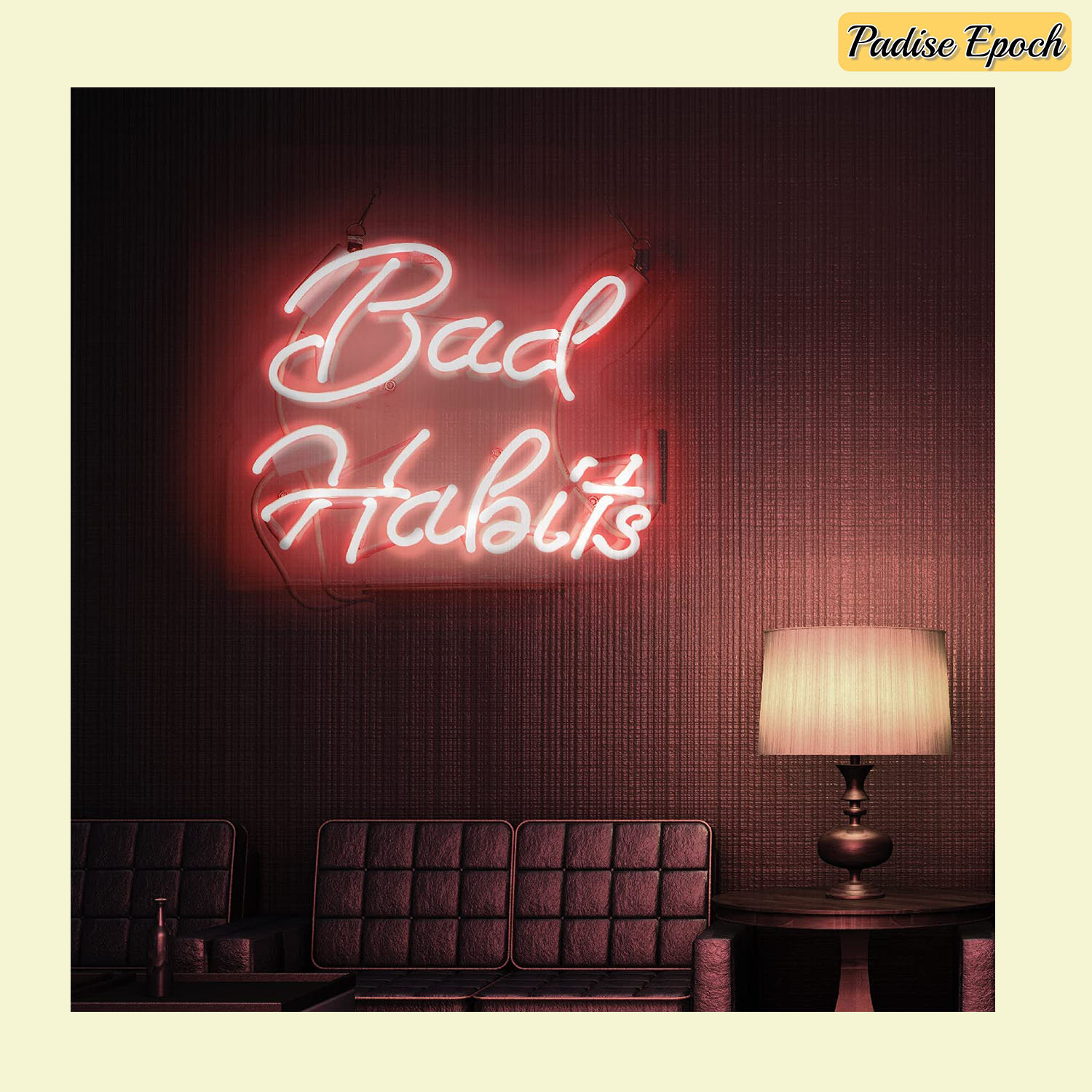Padise Epoch Neon Signs Bad Habits Pink Neon Sign, Hanging Neon Light ...