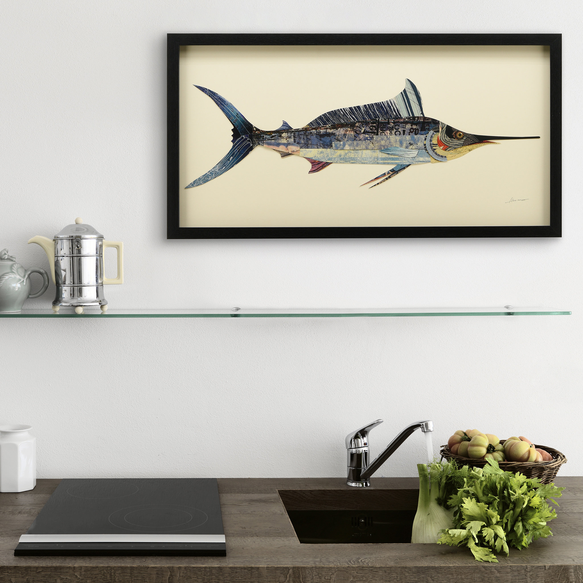 Longshore Tides Blue Marlin by Alex Zeng - Picture Frame Graphic Art ...