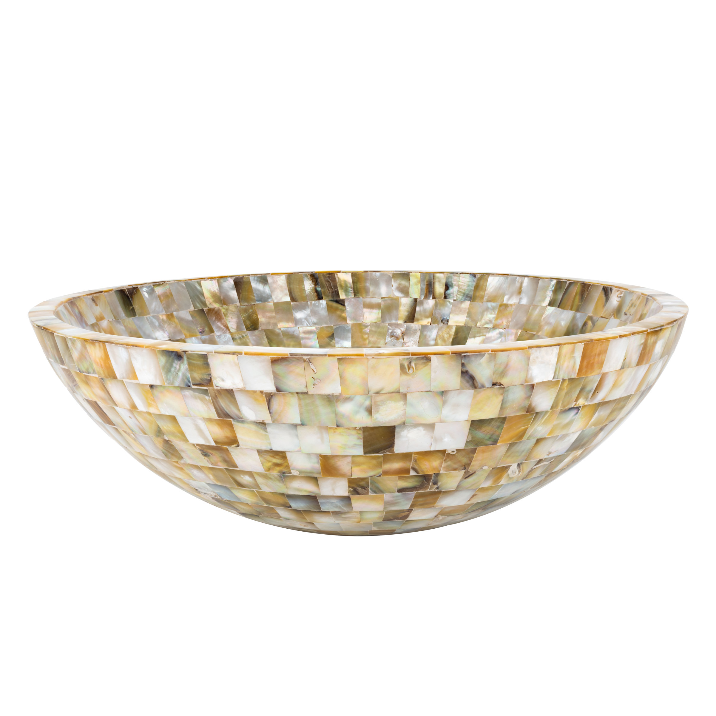 FontainebyItalia Gold Seashell Circular Drop-In Bathroom Sink | Wayfair