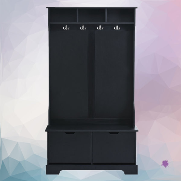 Red Barrel Studio® Lorrena 39.32'' Wide Hall Tree with Bench and Shoe ...