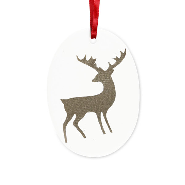 The Holiday Aisle® Deer Holiday Shaped Ornament | Wayfair