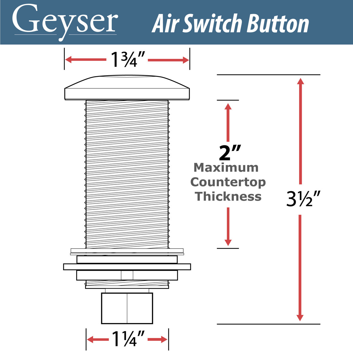 Geyser Sink Garbage Disposal Air Activated Switch | Wayfair