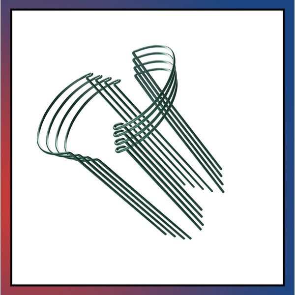 Arlmont & Co. 8 Pack Plant Support Stakes, Half Round Metal Garden ...