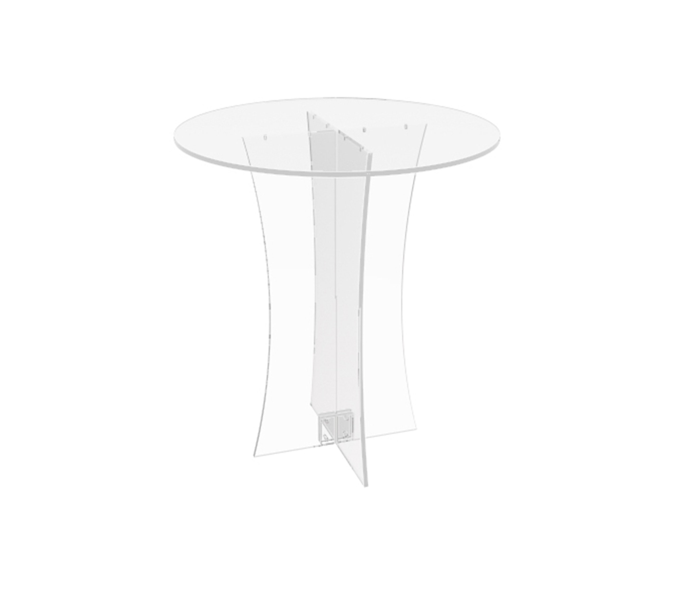 Ivy Bronx Clear Plexiglass Lucite Acrylic Round Dining/ Tradeshow Table ...