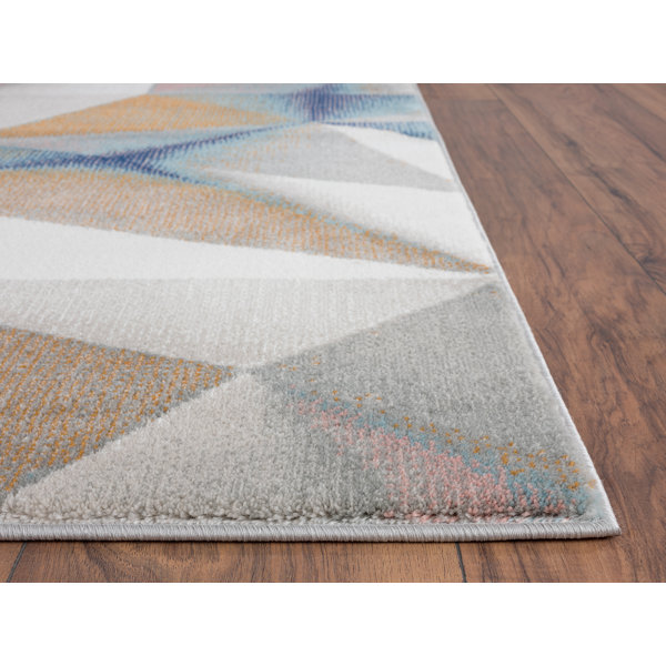 Corrigan Studio® Jenifry Geometric Beige/Blue/Orange Area Rug & Reviews ...